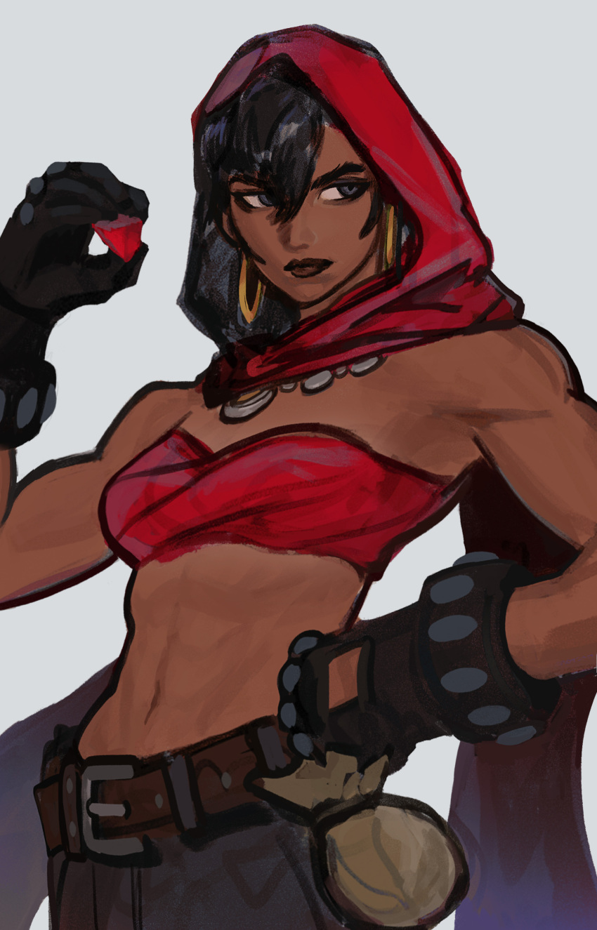 Safebooru - 1girl absurdres belt black eyes black hair crop top dungeons & dragons dungeons ...