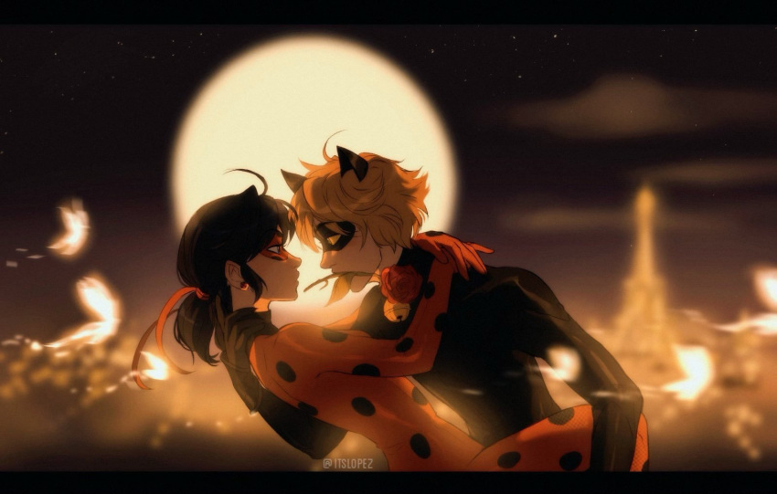 Safebooru - 1boy 1girl adrien agreste black hair blonde hair bodysuit ...