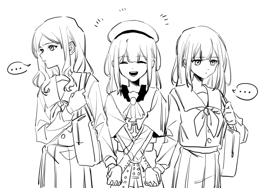 Safebooru - 3girls ascot bag bang dream! bang dream! it's mygo!!!!! beret chinese commentary ...