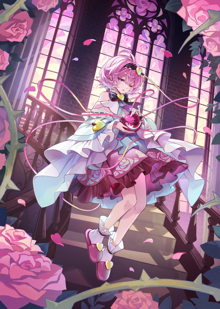 Safebooru - 1girl black ribbon commentary flower frilled skirt frilled ...