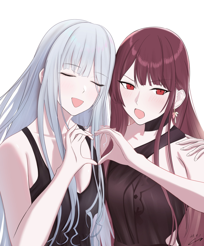 Safebooru - 2girls absurdres ak-12 (girls' frontline) alternate costume artist name bare ...