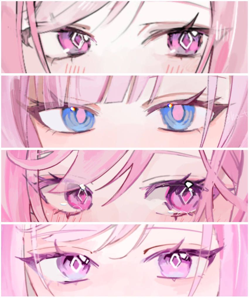 Safebooru - 1girl absurdres blue eyes commentary diamond-shaped pupils ...