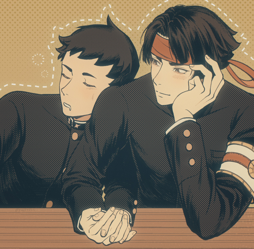 Safebooru - 2boys ace attorney armband black hair black jacket brown eyes buttons chinese ...