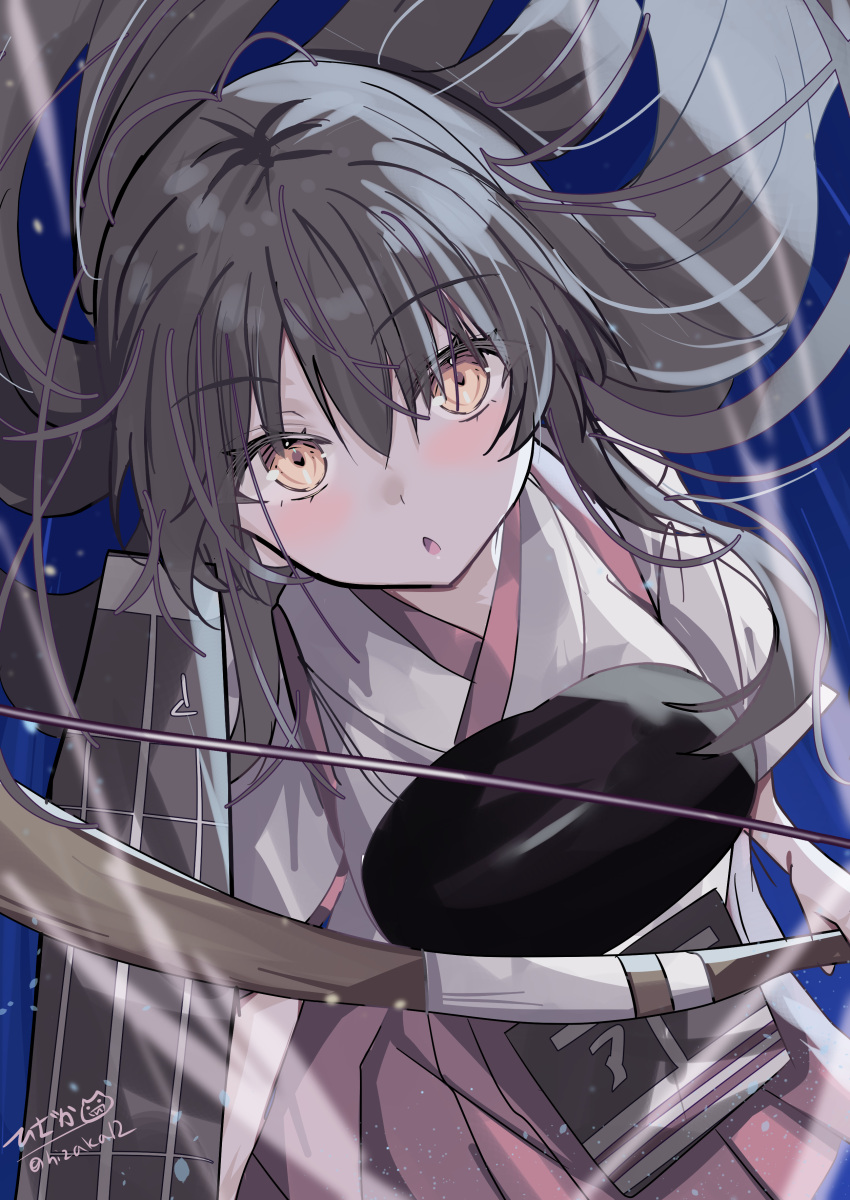 Safebooru - 1girl absurdres akagi (kancolle) black hair blush bow brown ...