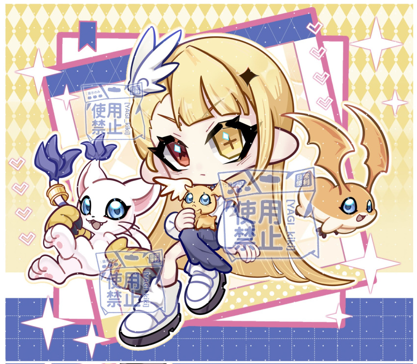 Safebooru - blonde hair blue eyes body fur brown eyes cat chibi ...