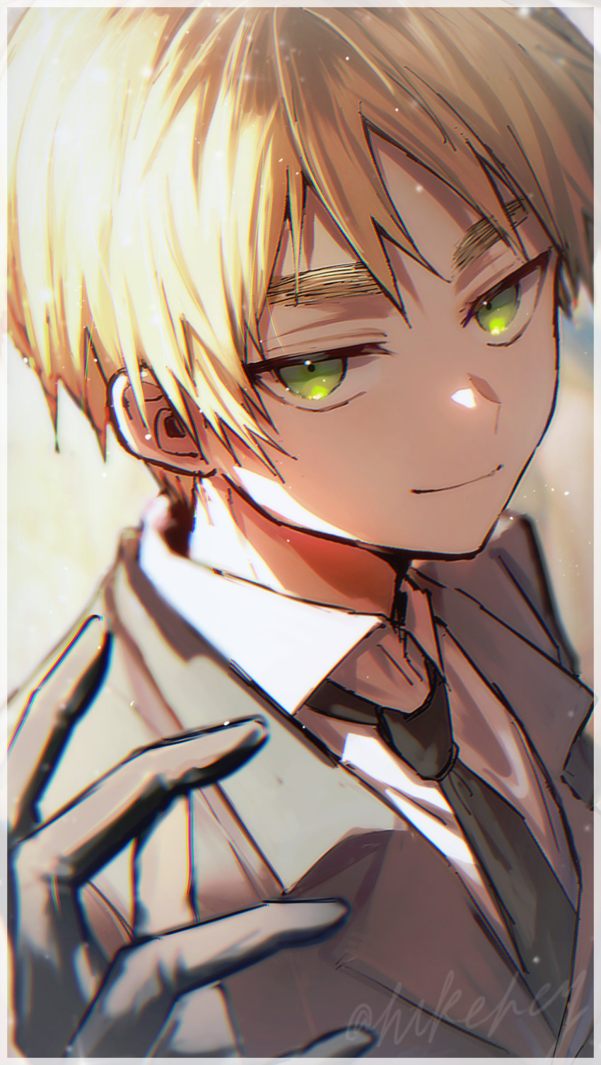 Safebooru - 1boy absurdres artist name axis powers hetalia black gloves black necktie blonde ...