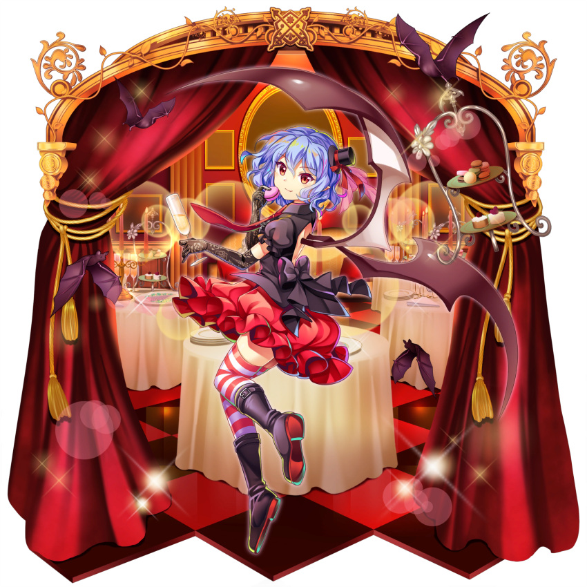 Safebooru - 1girl alternate costume back cutout bat (animal) bat wings black gloves black shirt ...