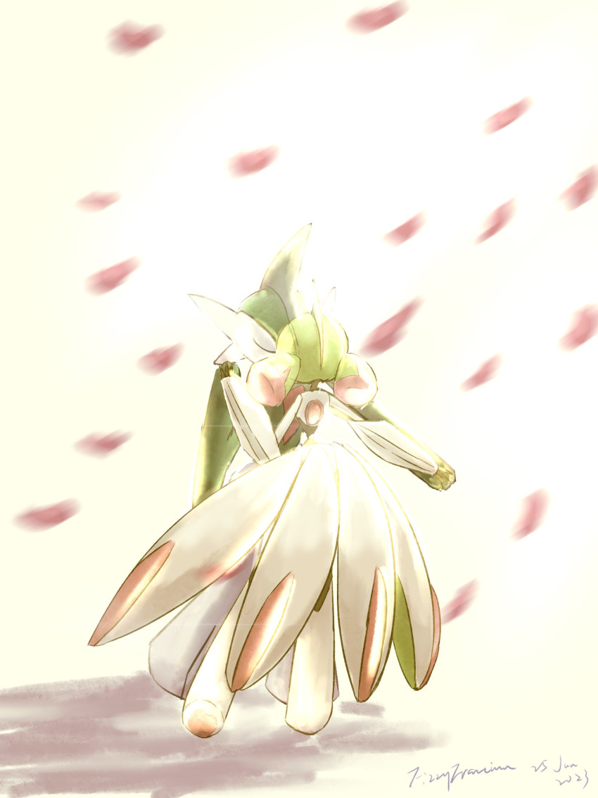 Safebooru - armor closed eyes colored skin falling petals fizzymiraige ...