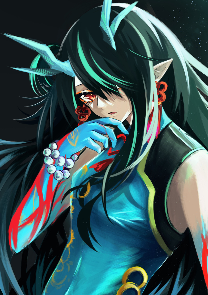 Safebooru - 1girl absurdres bead bracelet beads bracelet china dress chinese clothes dragon girl ...