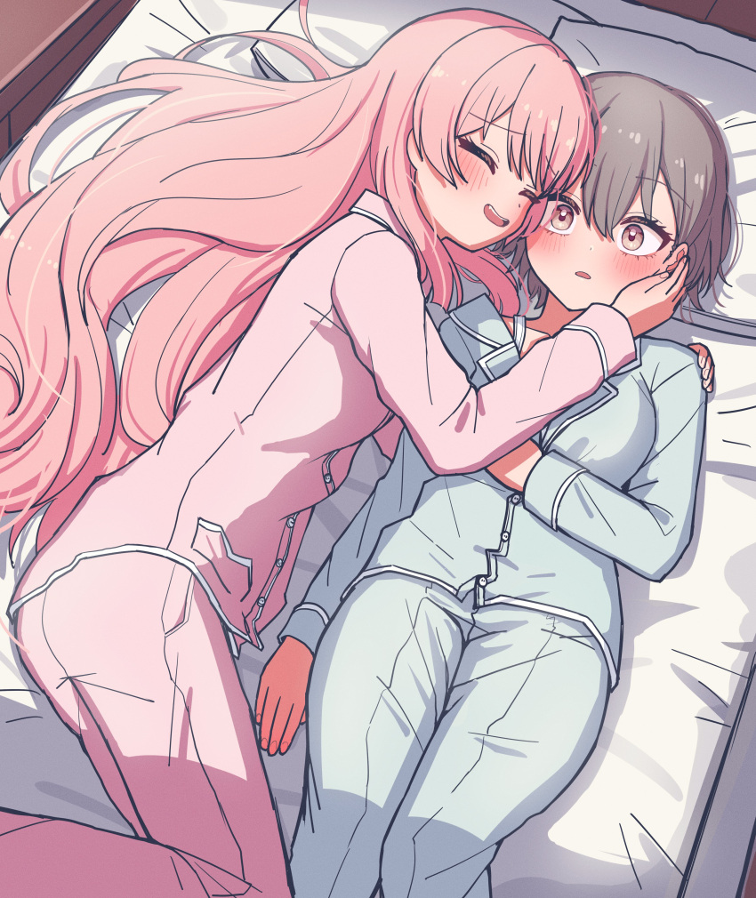 Safebooru - 2girls absurdres bang dream! bang dream! it's mygo!!!!! blue pants blue shirt blush ...