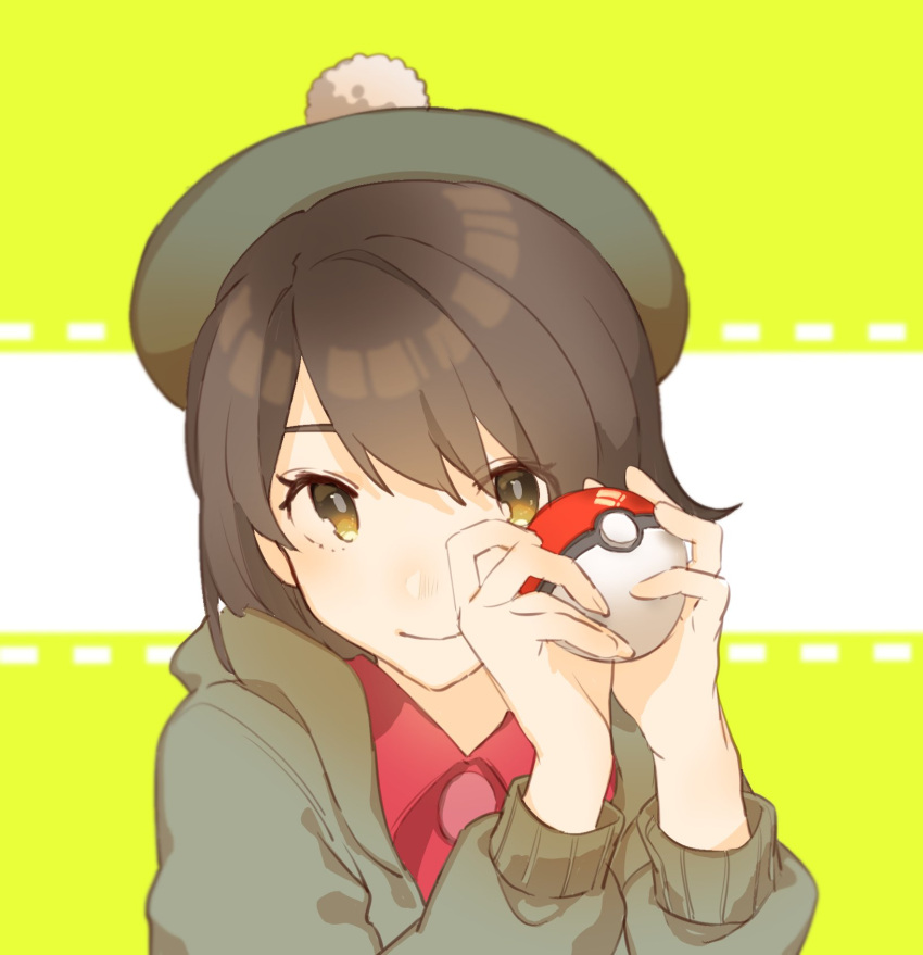 Safebooru - 1girl ball beret brown hair cowboy shot creatures (company ...