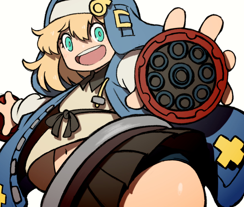 Safebooru - 1girl :d aqua eyes beeru (veil8801) blonde hair bridget (guilty gear) bright pupils ...