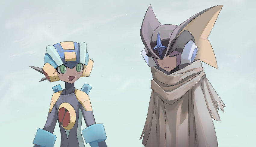 Safebooru - 2boys absurdres bass.exe (mega man) black helmet blue ...