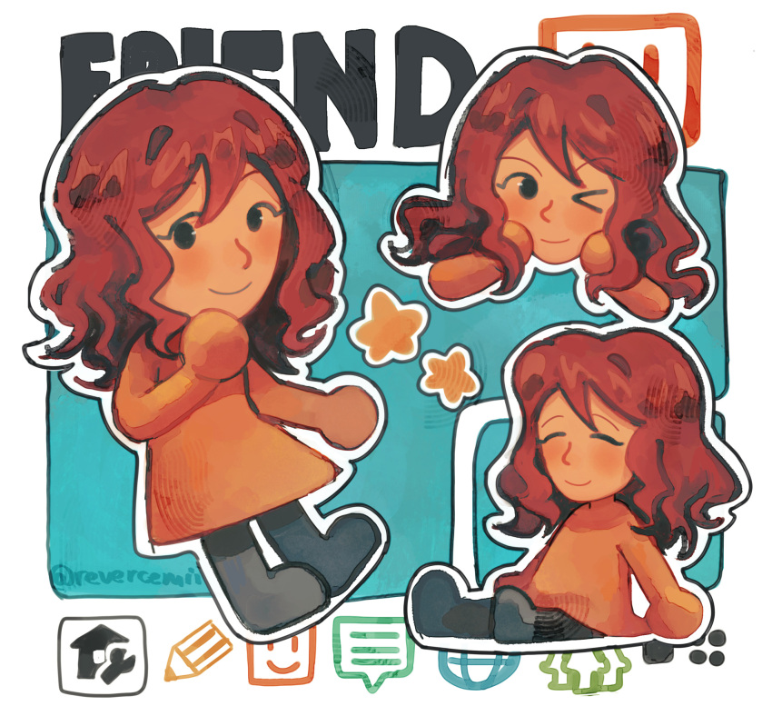 Safebooru - 1girl black eyes blush boots brown hair chibi closed mouth ...