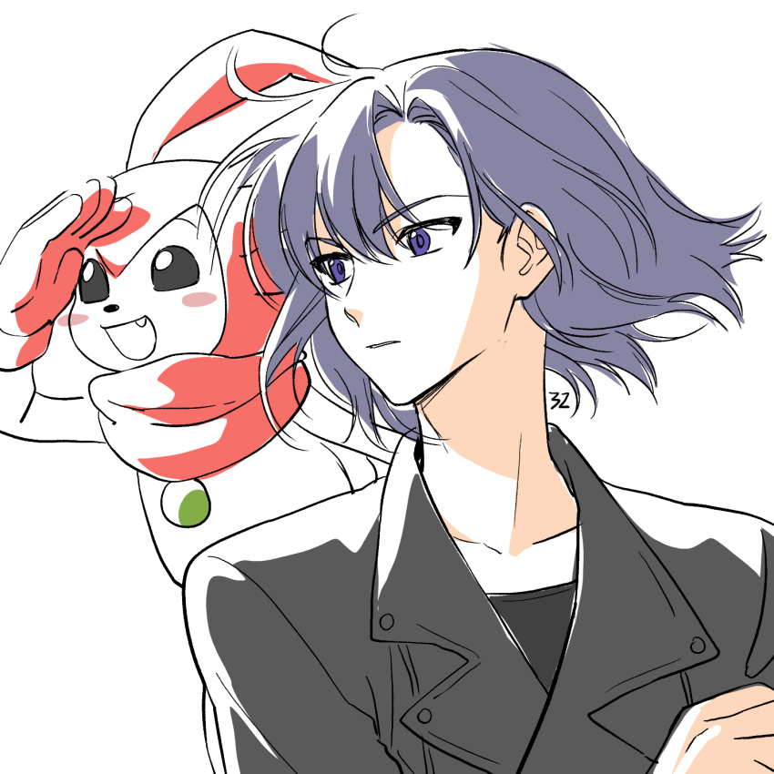 Safebooru - 2boys bean32 black hair black jacket blue eyes digimon ...