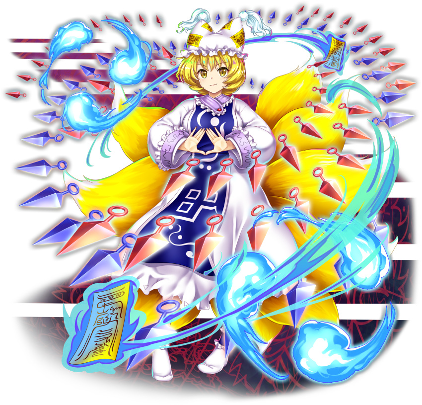 Safebooru - 1girl animal hat blonde hair blue tabard breasts closed ...