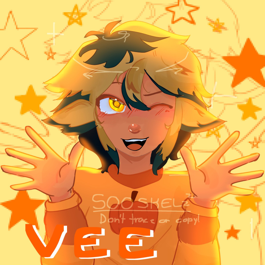 Safebooru - 1girl artist name blonde hair blue hair blush character ...