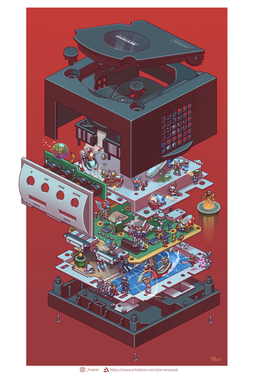 Safebooru - 4girls 6+boys aiai (super monkey ball) animal crossing arm ...