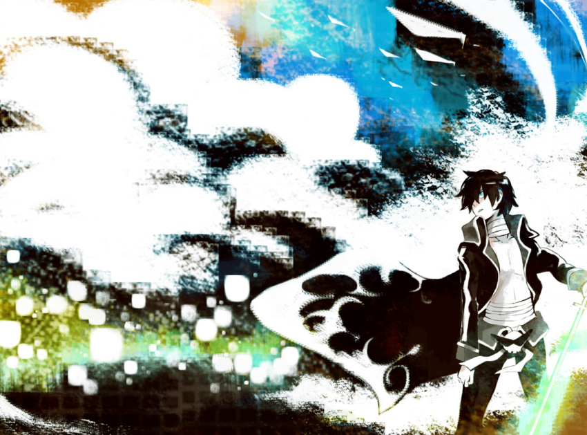 Safebooru - black hair blue eyes garlock simon hoshitsu male sarashi ...