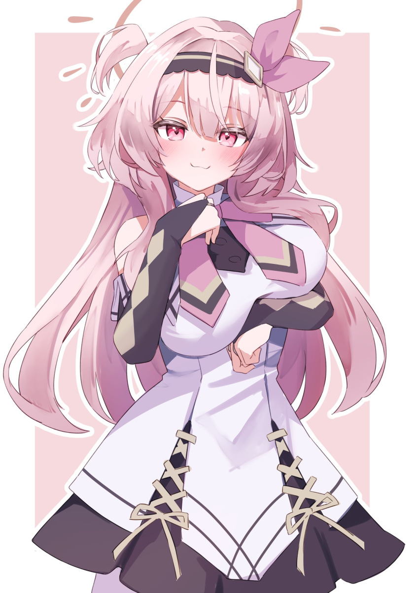 Safebooru - 1girl :3 ahoge arm under breasts bare shoulders black ...