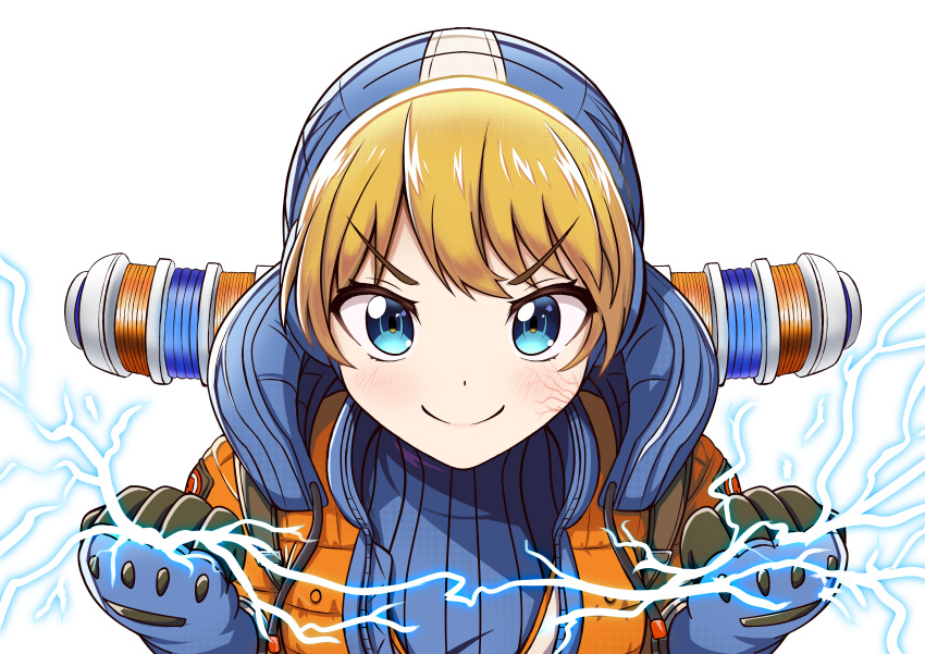 Safebooru - 1girl absurdres animification apex legends blonde hair blue bodysuit blue gloves ...