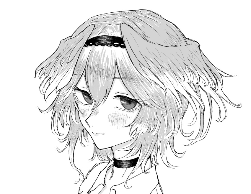 Safebooru - 1girl black choker black hairband blush chinokuda choker ...