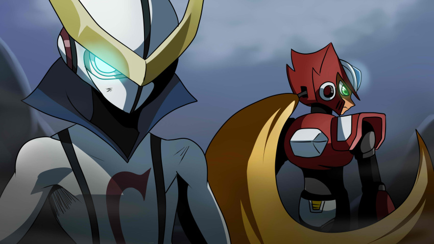 Safebooru - 2boys absurdres android blonde hair blue eyes bodysuit ...