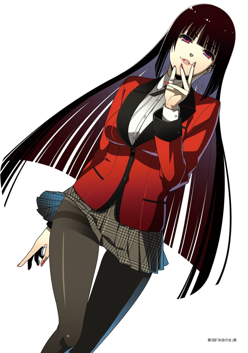 Safebooru - 1girl bangs black hair black legwear blazer blunt bangs ...