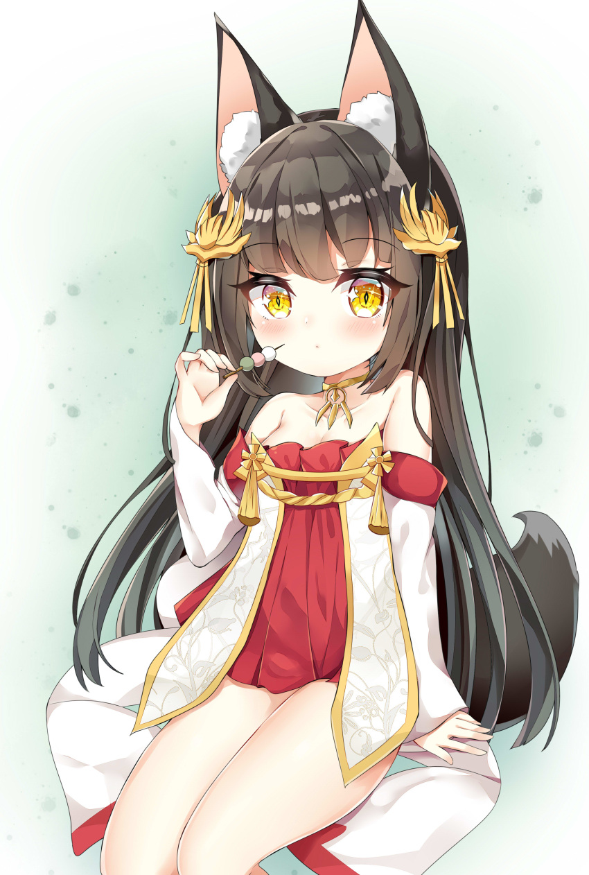 Safebooru - 1girl absurdres animal ears azur lane bangs bare shoulders black hair detached ...
