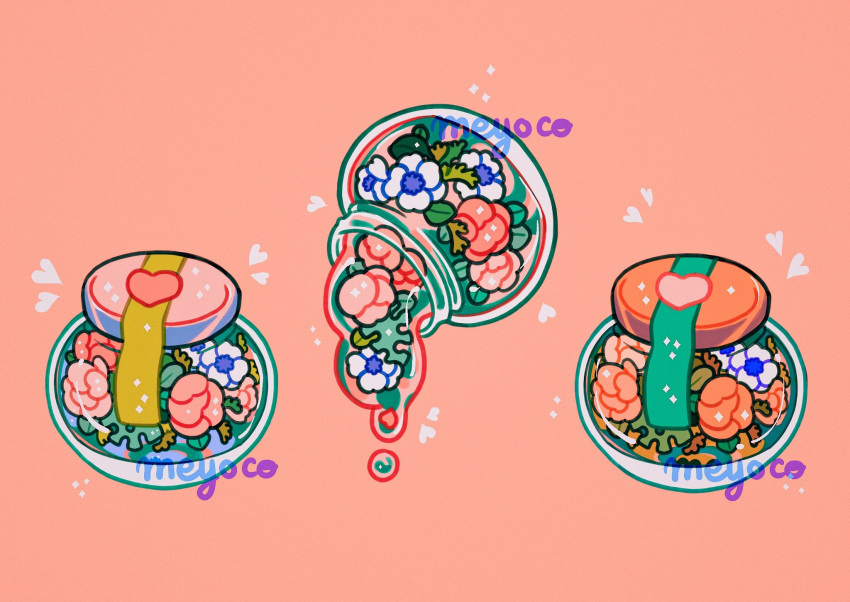 Safebooru - artist name flower heart highres leaf meyoco no humans ...