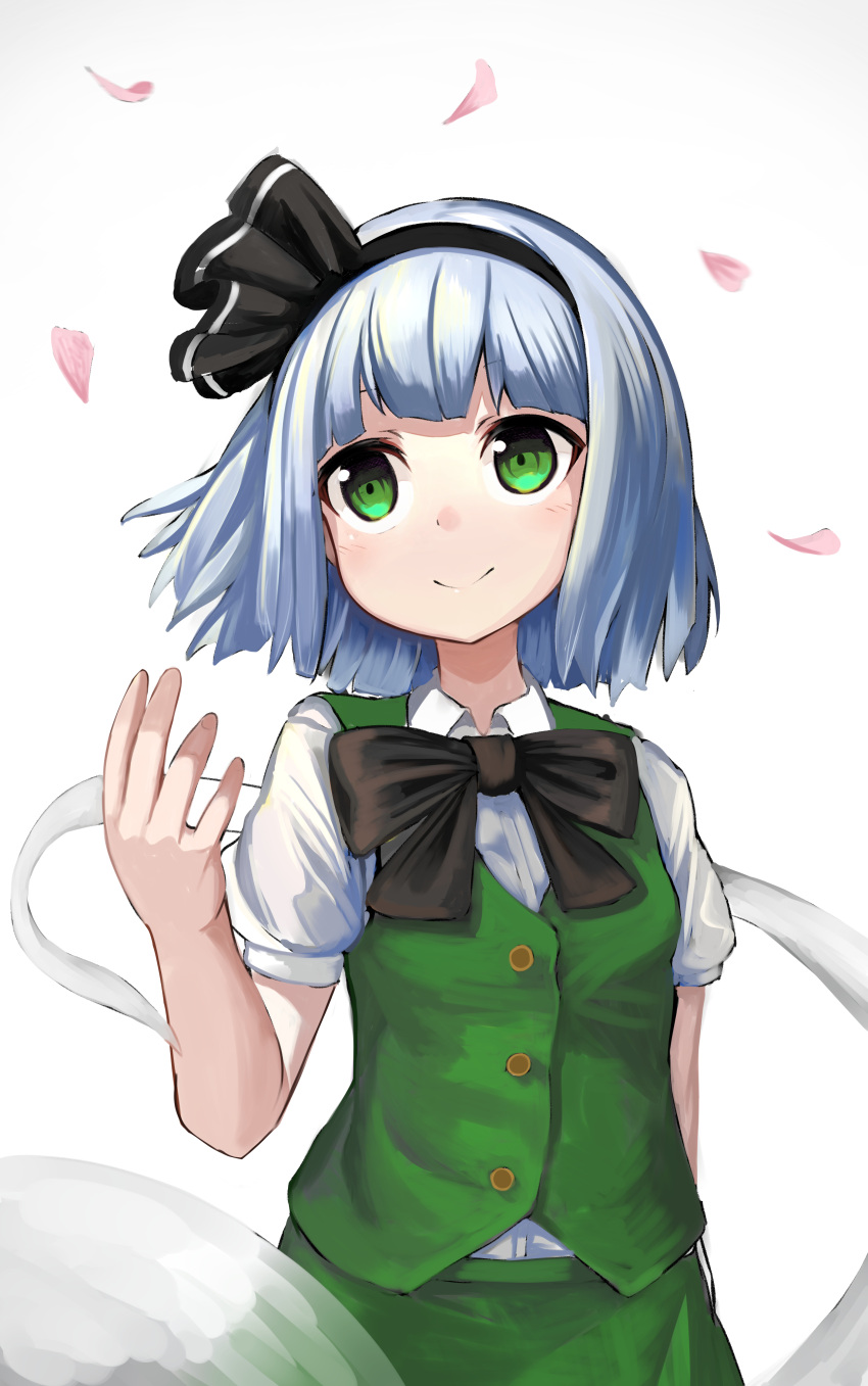 Safebooru - 1girl absurdres bangs black bow black hairband black neckwear black ribbon blush bow ...