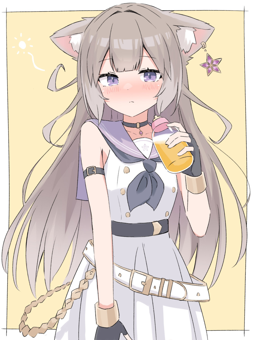 Safebooru - 1girl absurdres animal ear piercing animal ears arm strap ...