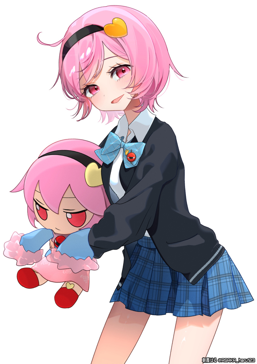 Safebooru - absurdres ahoge asaka haru123 black hairband blazer blue bow blue bowtie blue skirt ...