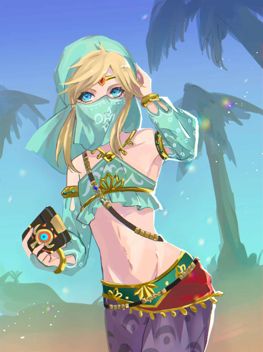 Safebooru - 1boy absurdres arabian clothes armlet bandeau bare shoulders blonde hair blue eyes ...