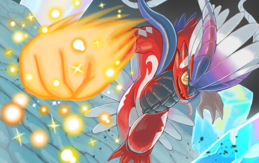 Safebooru - aura clenched hand colored sclera colored skin dragon feather hair hashtag-only ...