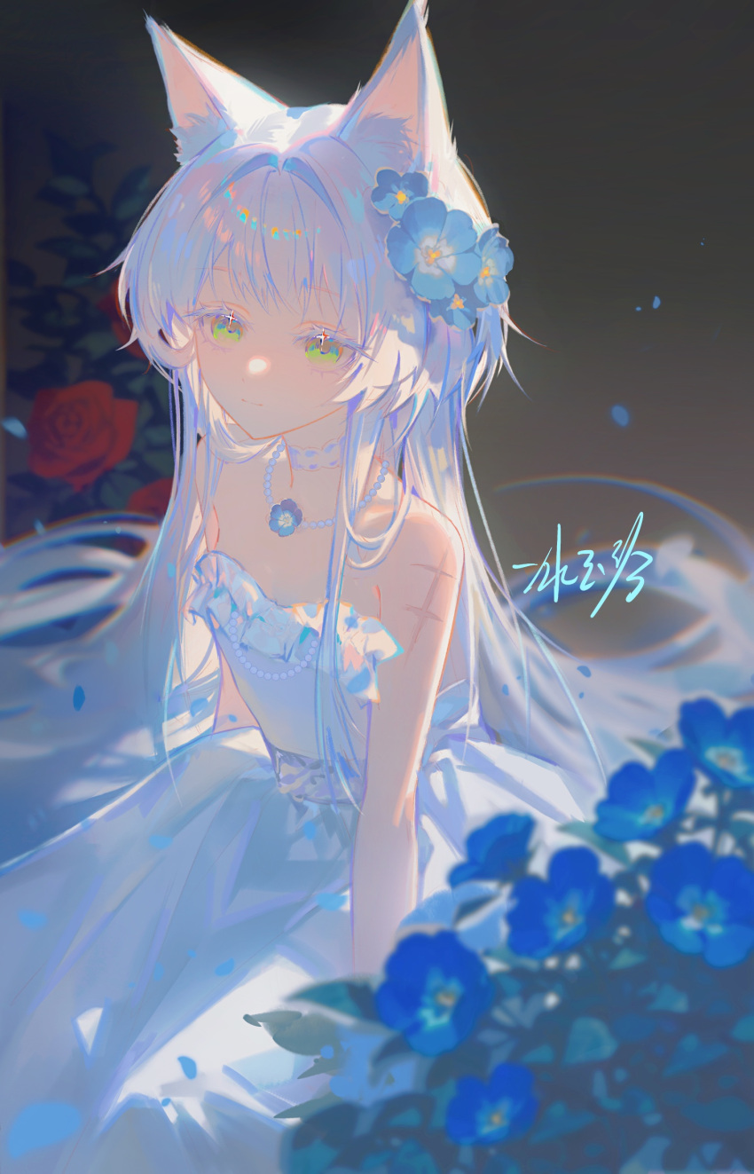 Safebooru - 1girl alternate costume animal ear fluff animal ears arknights bare arms bare ...