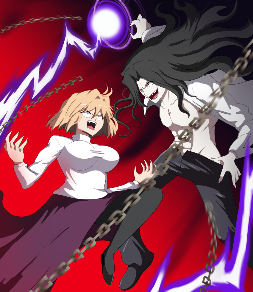 Safebooru - 1boy 1girl abs absurdres ahoge angry antenna hair arcueid ...
