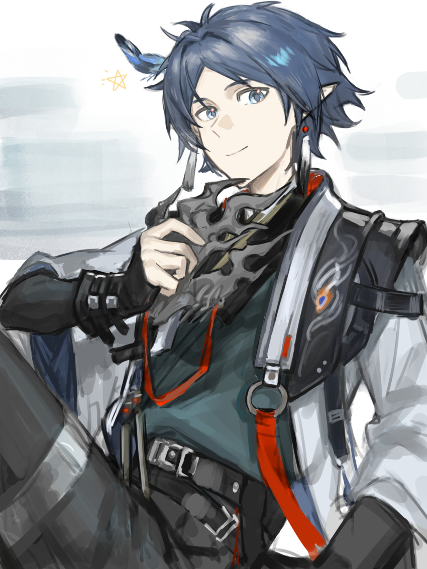 Safebooru - 1boy absurdres arknights belt belt buckle black belt blue ...