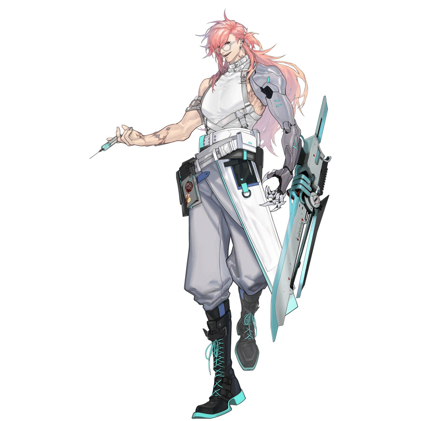 Safebooru - 1boy arm blade artist request black boots boots game cg ...