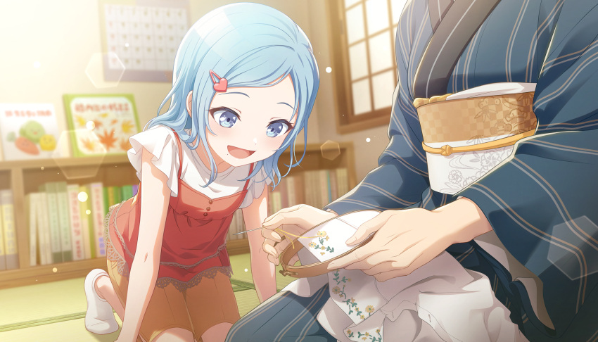 Safebooru - blue eyes blue hair dress hinomori shizuku long hair project sekai | 5737832