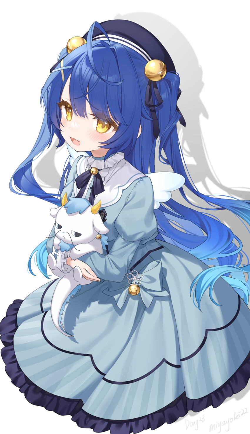 Safebooru - 1girl absurdres ahoge amamiya kokoro amamiya kokoro (1st costume) angel wings bell ...