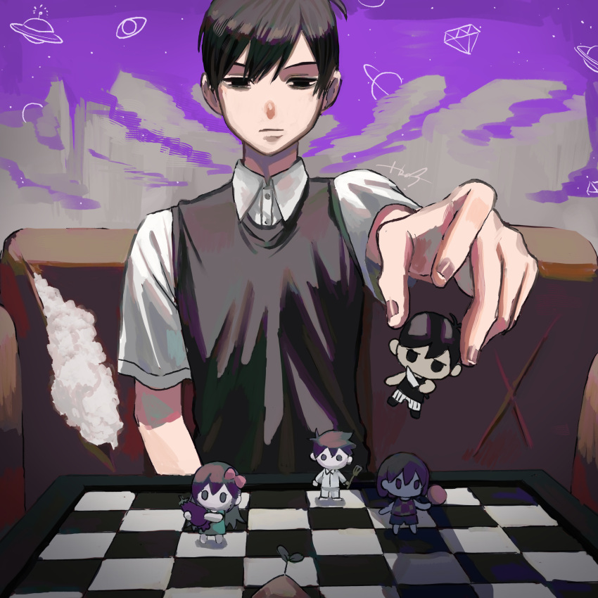 Safebooru - 1boy absurdres arm at side aubrey (headspace) (omori ...