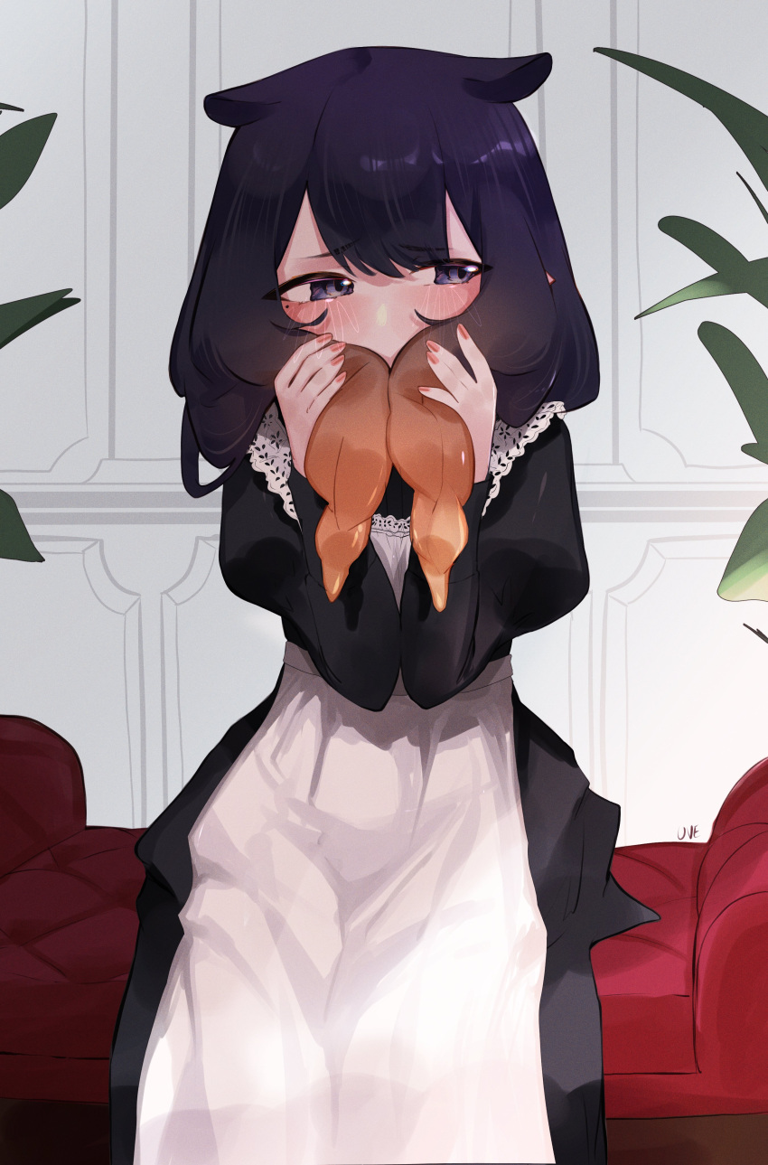 Safebooru - 1girl absurdres alternate costume apron black dress blush cosplay dress enmaided ...