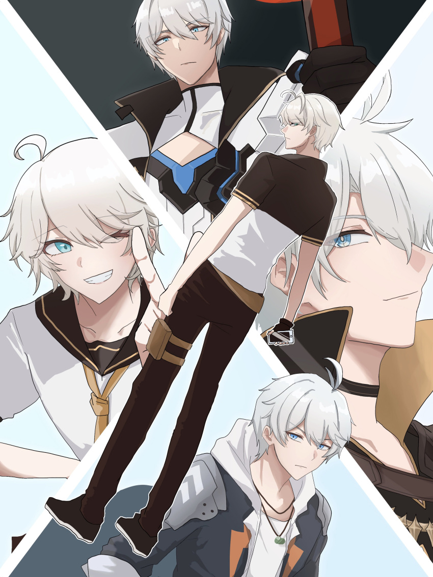 Safebooru - 0310 awawa 1boy absurdres black gloves black jacket black sailor collar black shoes ...