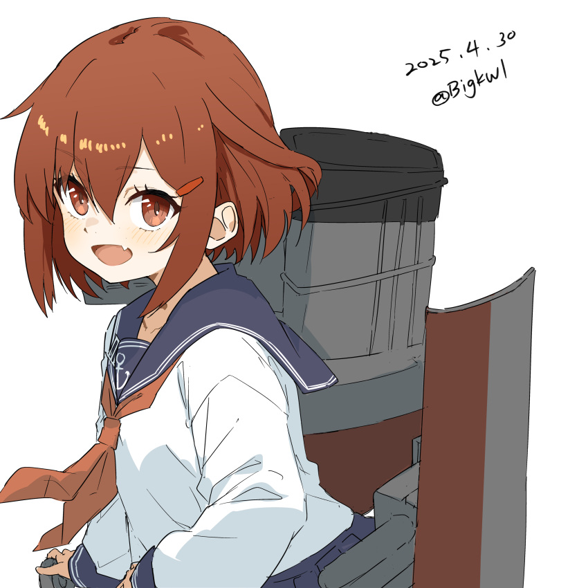 Safebooru - 1girl absurdres anchor symbol bigkwl black sailor collar brown eyes brown hair dated ...