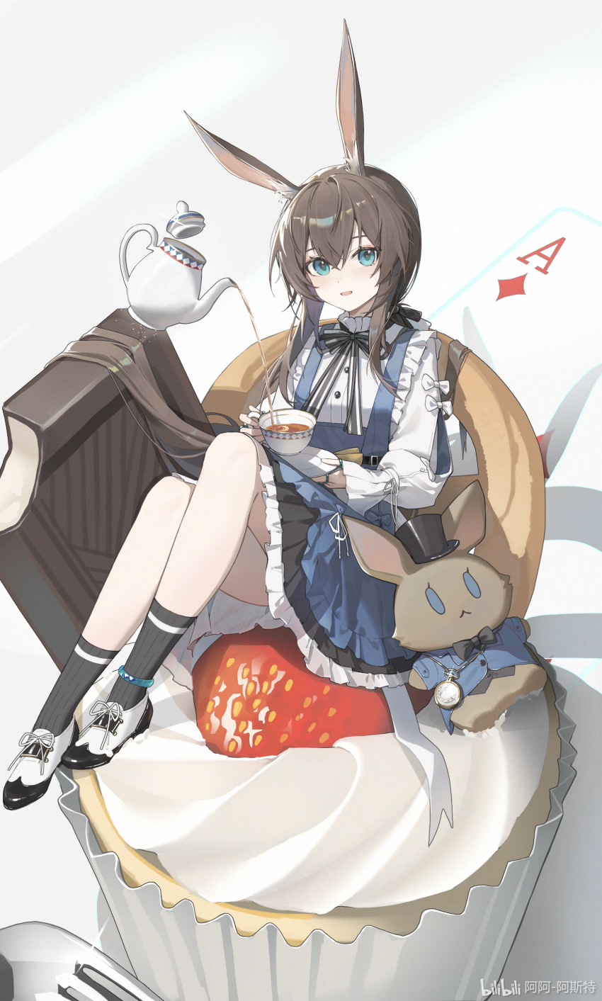 Safebooru - 1girl aa-aster absurdres alternate costume amiya (arknights) animal ear fluff animal ...
