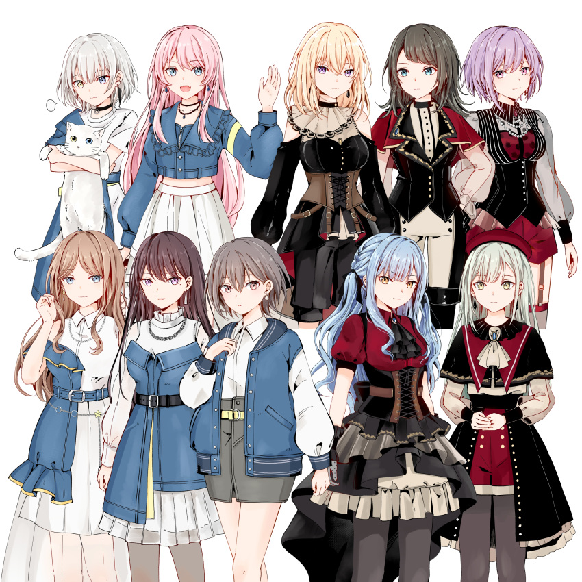 Safebooru - 6+girls absurdres amoris (bang dream!) animal ascot ave mujica (bang dream!) bang ...