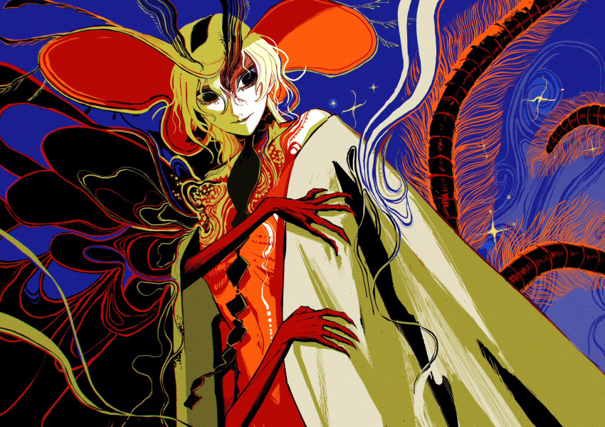 Safebooru 1girl Antennae Arthropod Girl Black Eyes Blonde Hair Blue