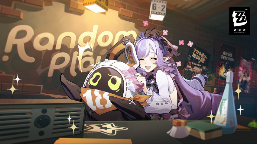 Safebooru - 1girl 1other bandana bandana around neck bangboo (zenless zone zero) bangboo 18 ...