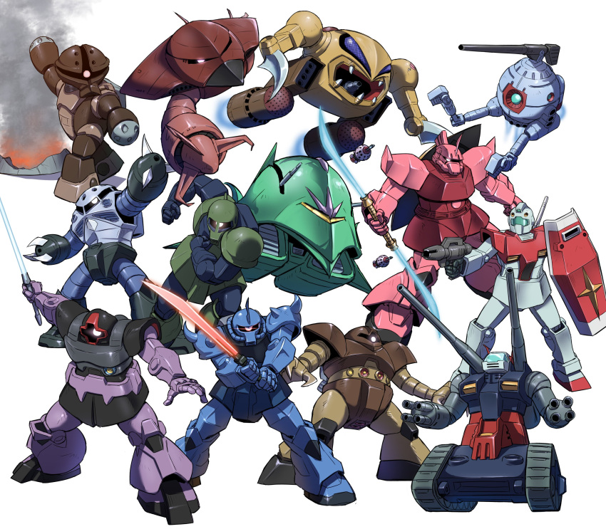 Safebooru - absurdres acguy aiming assault visor ball (gundam) beam ...